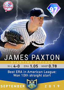 Monthly Awards James Paxton - MLB The Show 19 - ShowZone